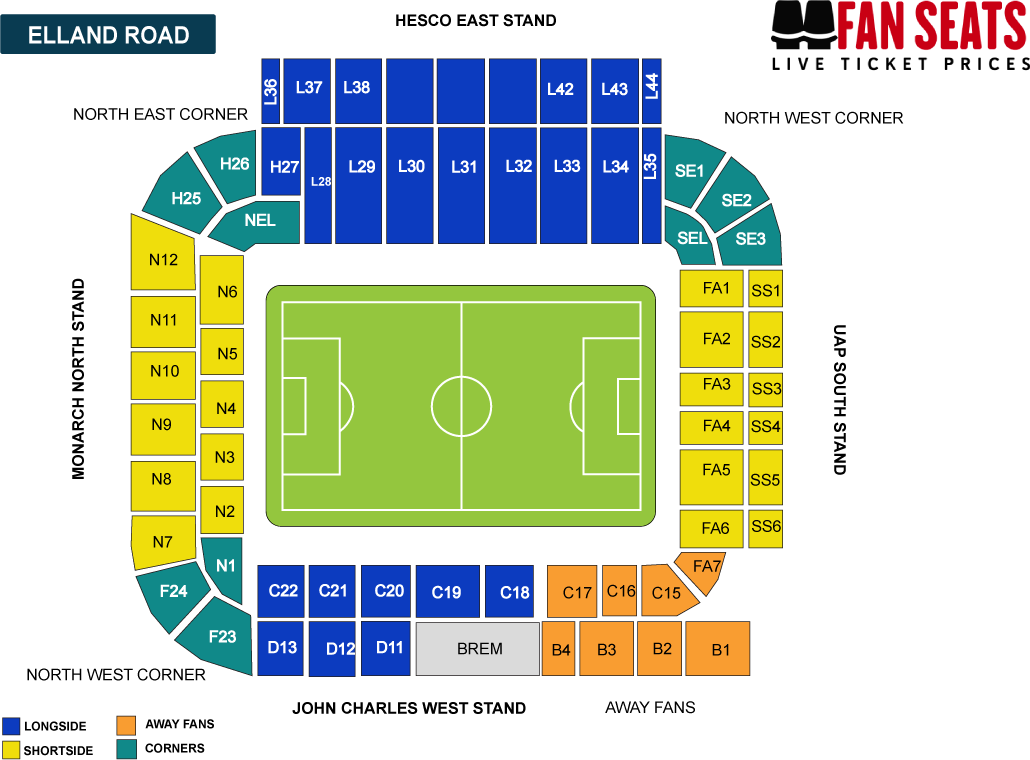 Elland Road Stadium Seating Maps and Tickets | FanSeats