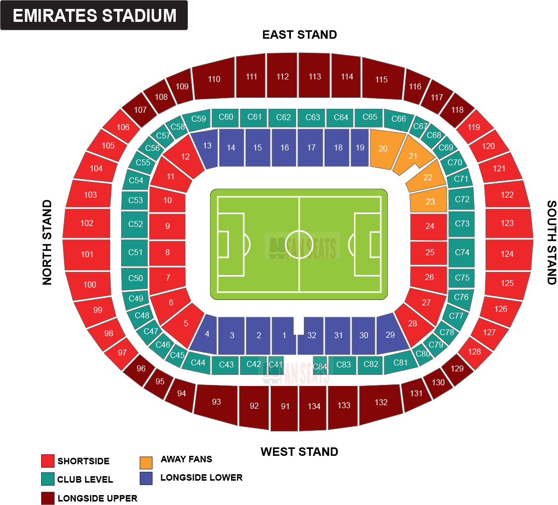 Emirates Stadium Seating Maps and Tickets | FanSeats