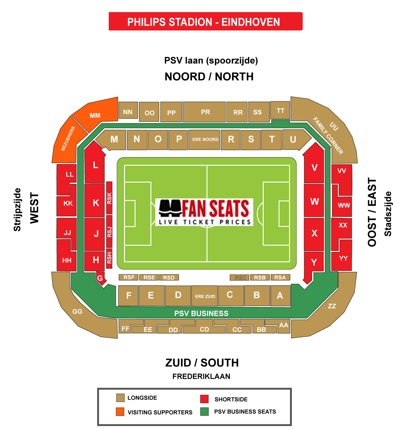 Philips Stadion Stadium Seating Maps and Tickets | FanSeats