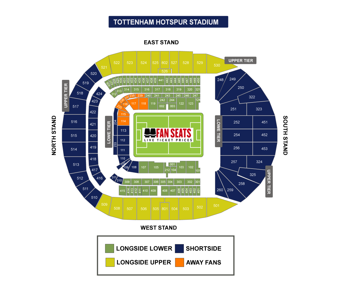 Tottenham Hotspur Stadium Seating Maps and Tickets | FanSeats