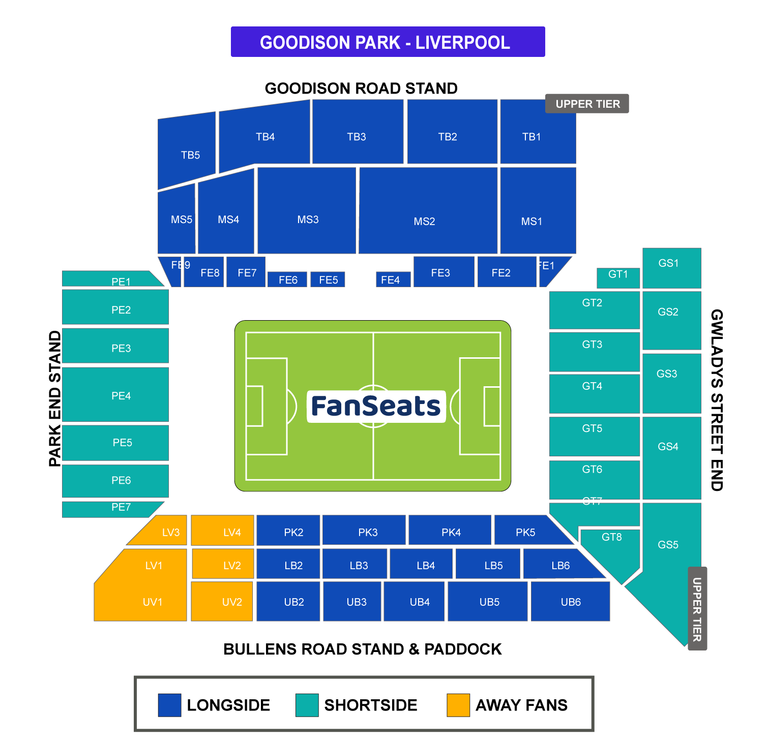 Goodison Park Stadium Seating Maps and Tickets | FanSeats